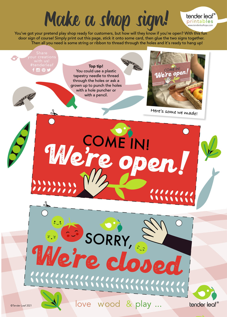Create your own shop sign! – Tenderleaf Toys